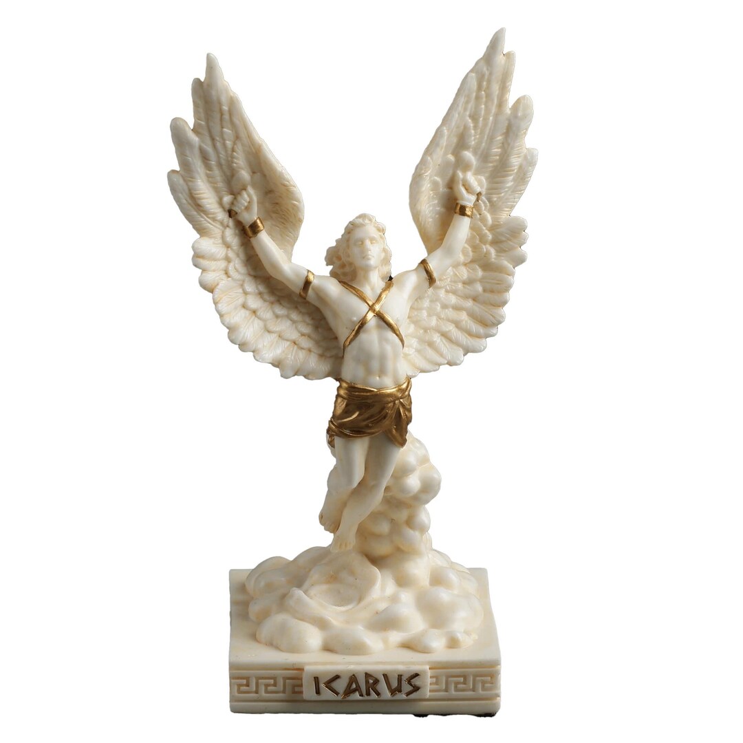Icarus Mini Statue 5.2×4×9.4 Cm Resin | Greek Mythology Ivory & Gold ...