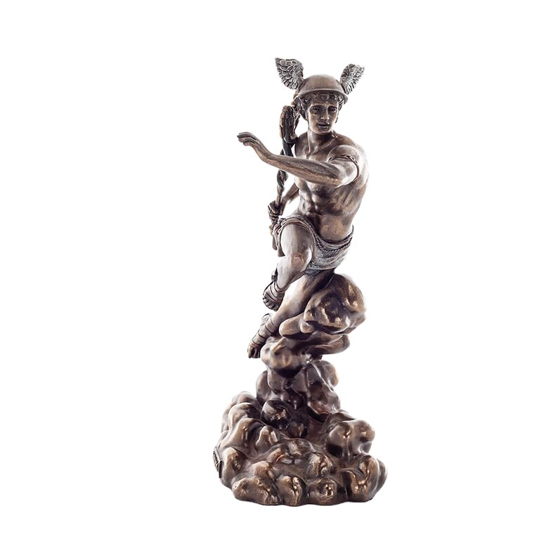Hermes Greek Messenger God Statue – 22x16cm Cold Cast Bronze Myth Decor ...