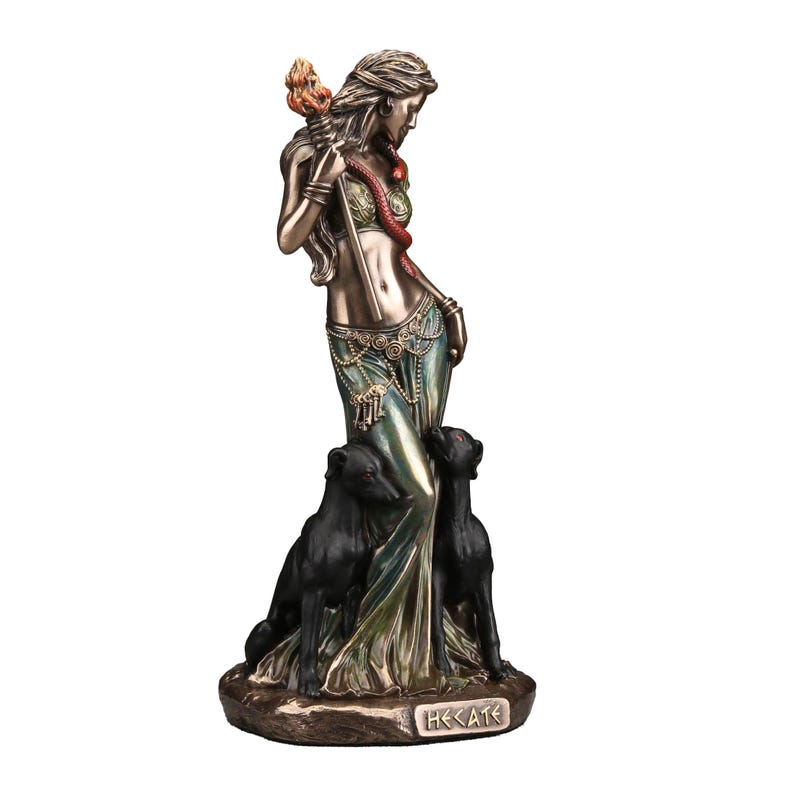 Hecate Goddess of Witchcraft Statue – 15.5cm Cold Cast Bronze Greek ...