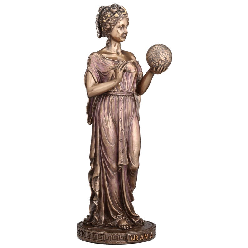Urania Greek Muse of Astronomy Statue – Celestial Goddess Figurine ...