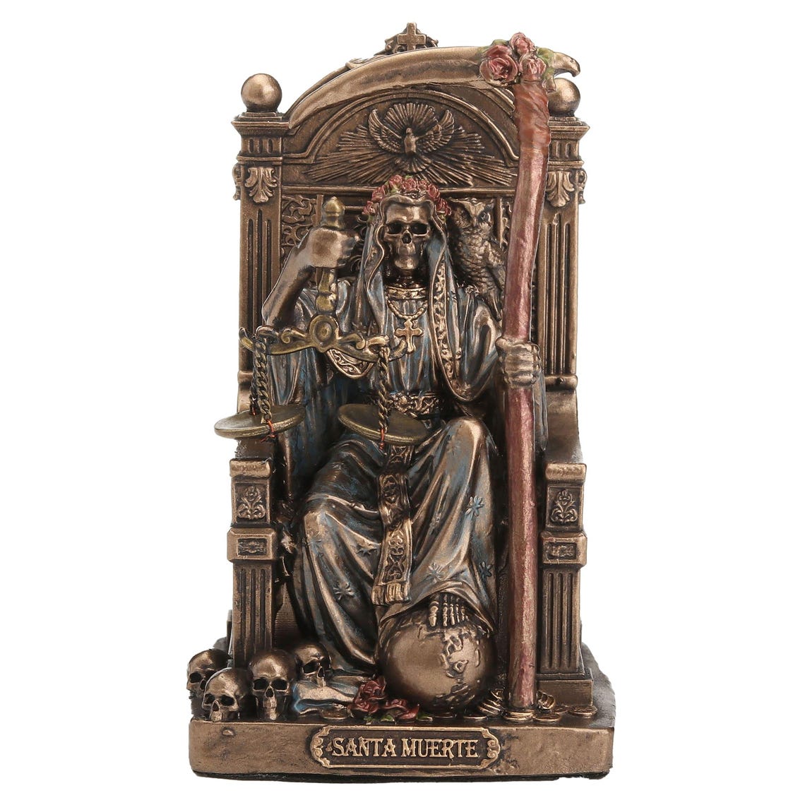 Santa Muerte Statue – 8.4x5cm Cold Cast Bronze Miniature Goddess of ...
