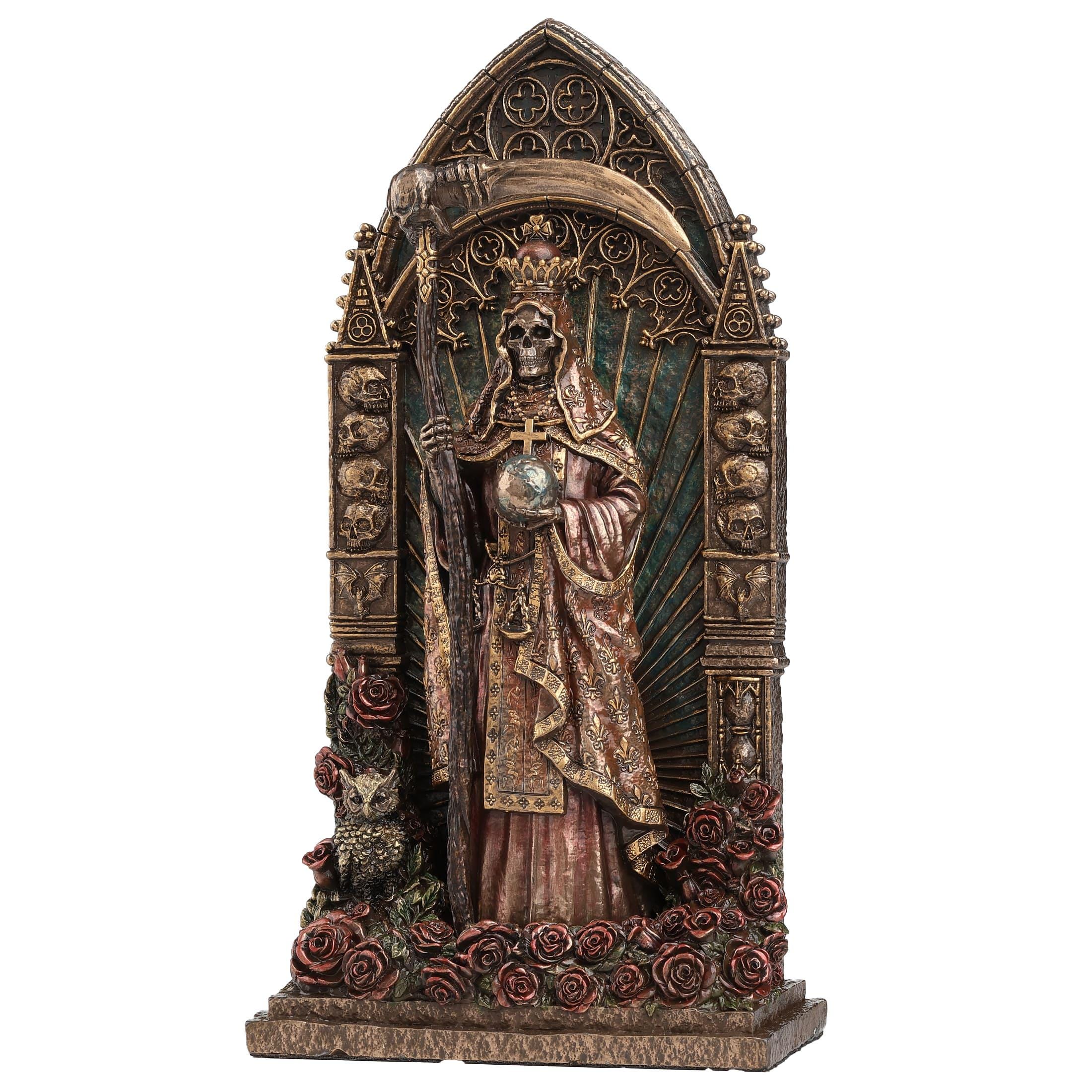 Santa Muerte Queen of Death Statue – 23.5x12cm Cold Cast Bronze Gothic ...