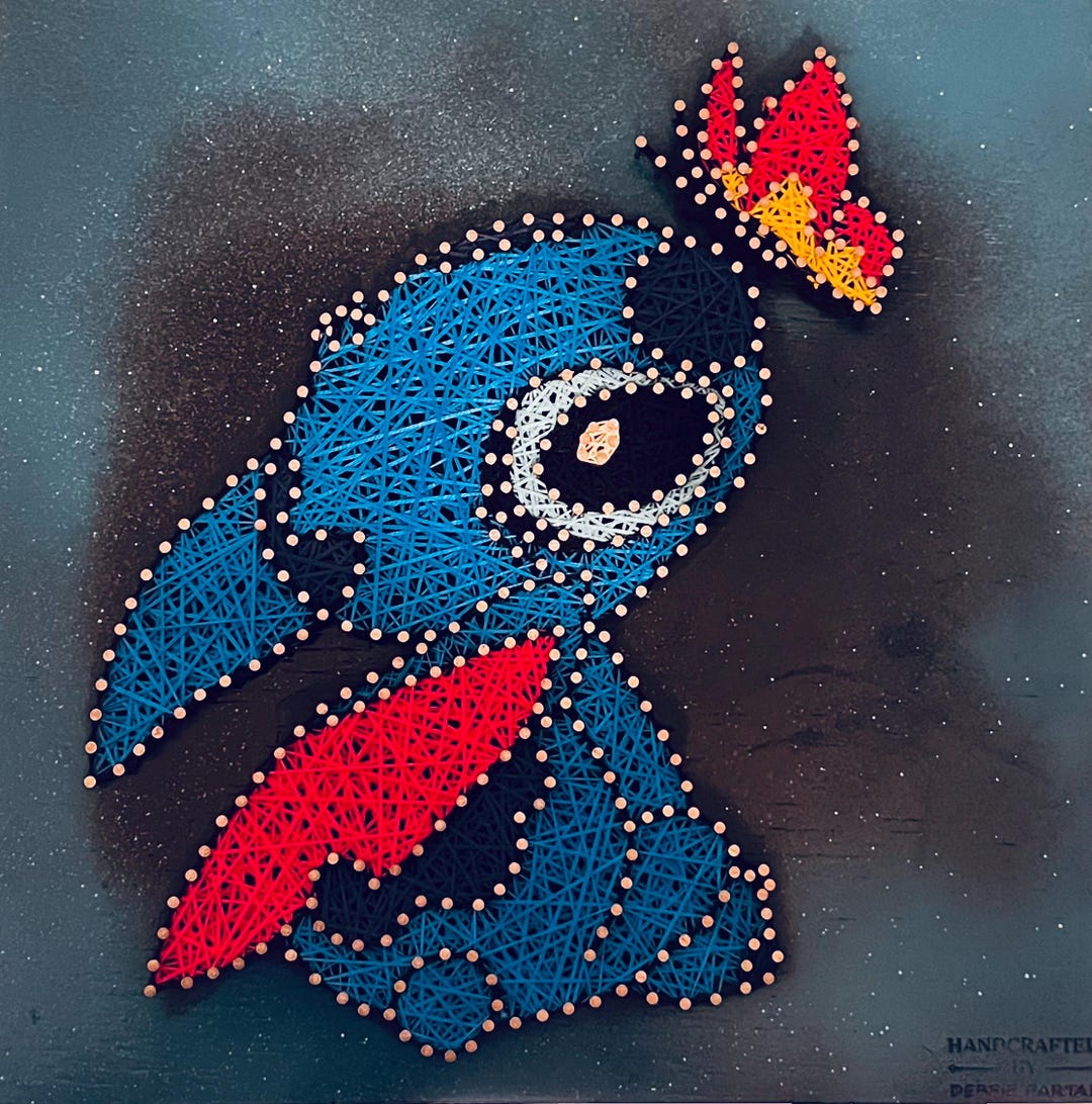 Handmade String Art/ Stitch and Butterfly Galaxy| Unique Wall Decor ...