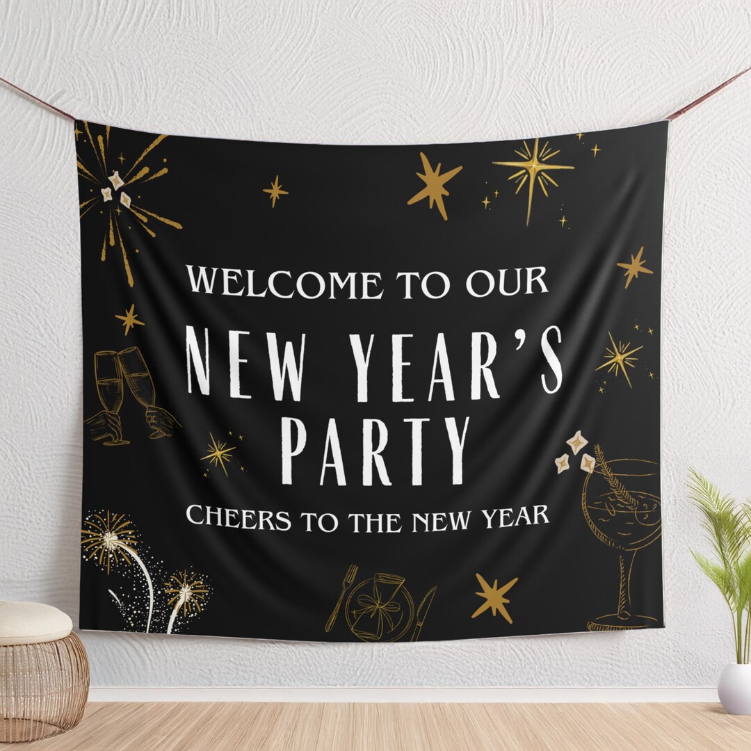 Custom New Years Eve Party Banner, New Year Welcome Sign, Christmas ...