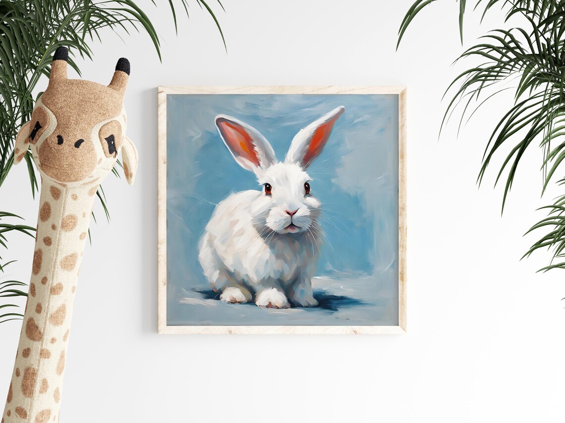 Rabbit Wall Art, Rabbit Gift, Rabbit, Kids Wall Art, Printable Download ...