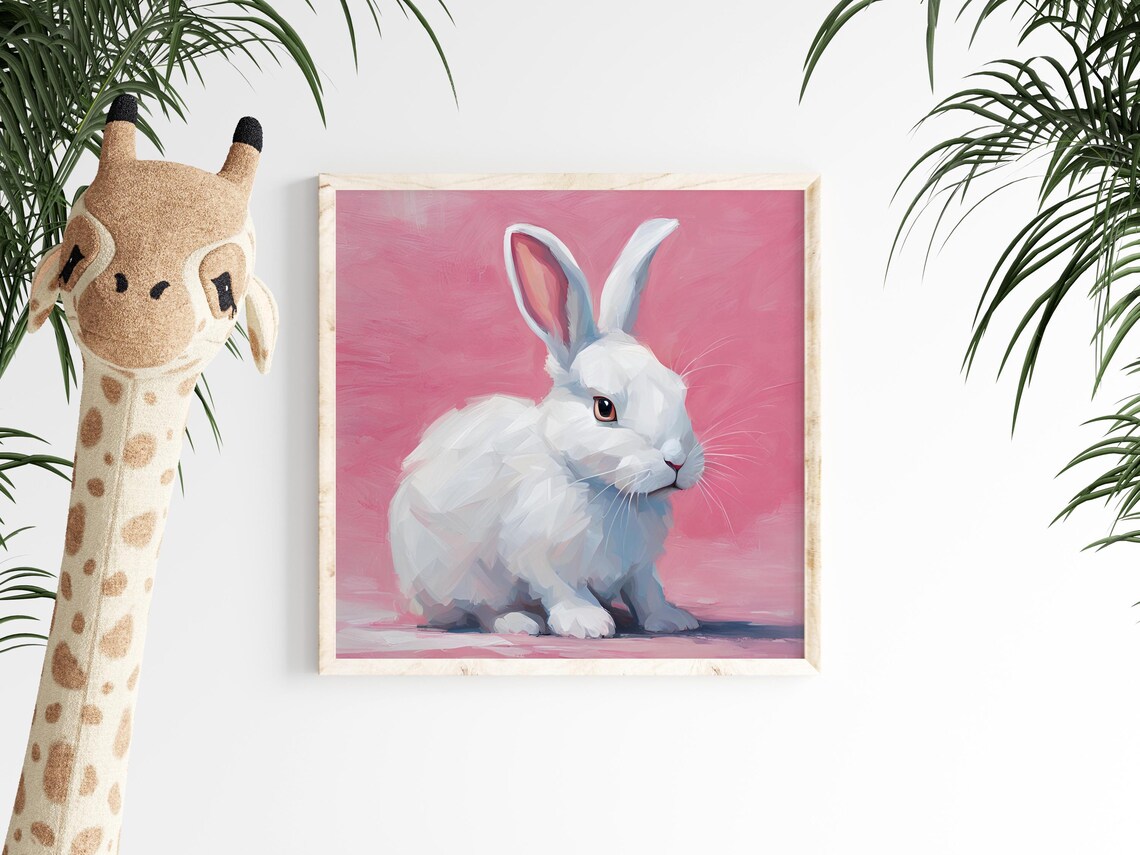 Rabbit Wall Art, Downloadable Print, Rabbit Poster, Rabbit Portrait ...