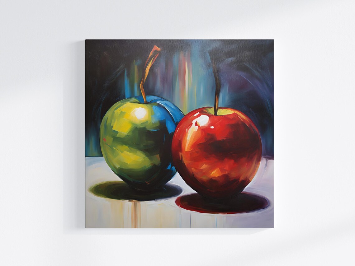 Kitchen Wall Art, Apple Wall Art, Fruit Wall Art, Vibrant Kitchen Decor ...