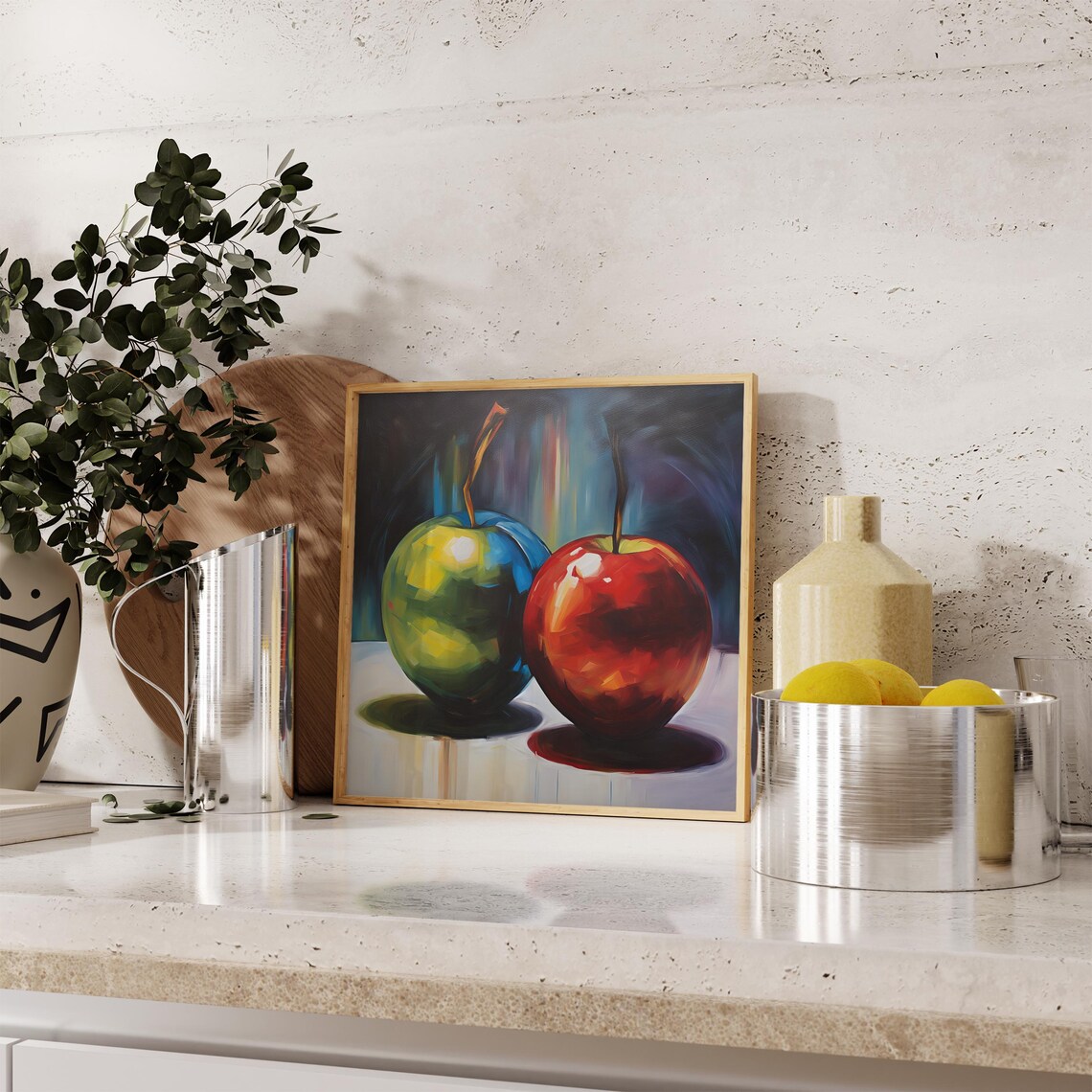 Kitchen Wall Art, Apple Wall Art, Fruit Wall Art, Vibrant Kitchen Decor ...