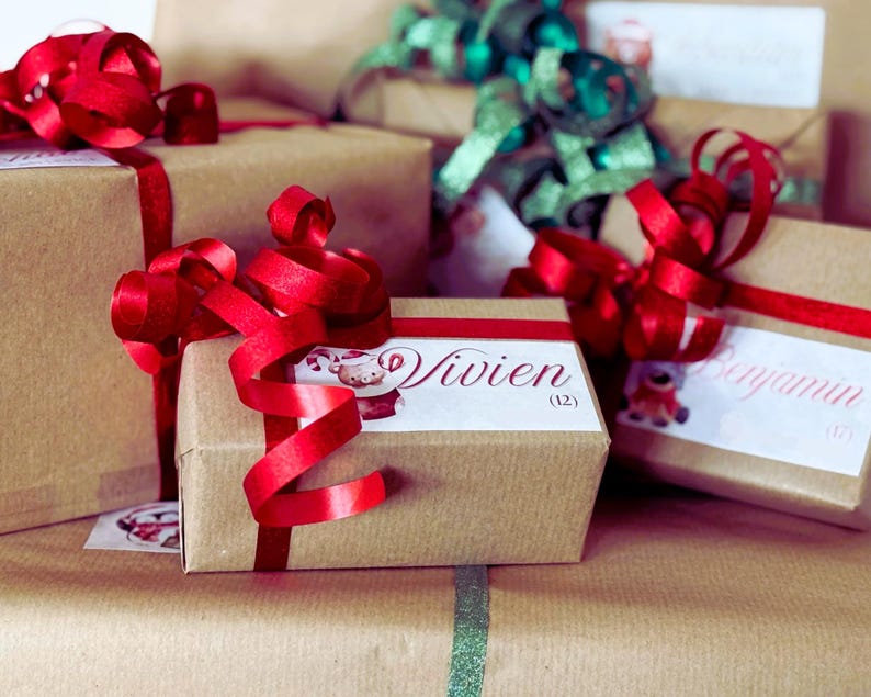 Cards/printable Christmas Name Tags (11 Pcs) / Holiday Name Tags ...