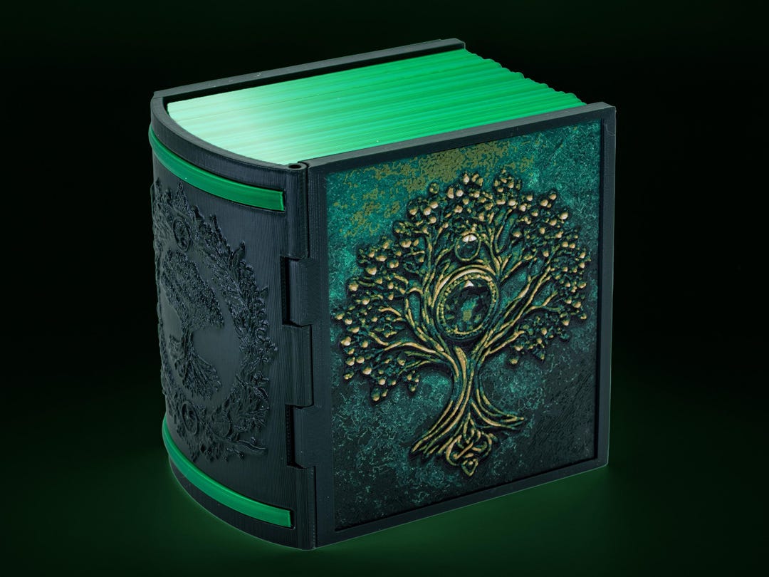 Mox Emerald Tome Deck Box * Green Book of Spells * Commander * MTG ...