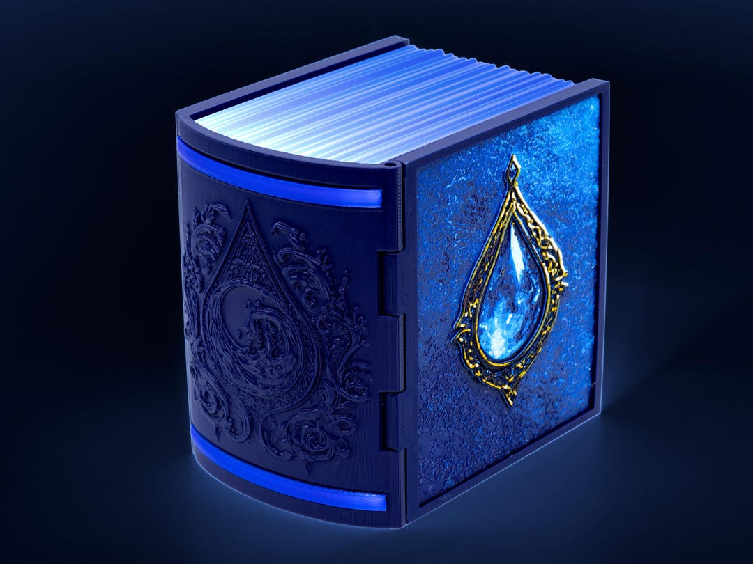 Mox Sapphire Tome Deck Box * Blue Book of Spells * Commander * MTG ...