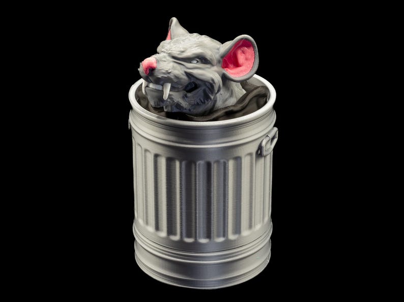 Rat Commander Deck Box Garbage Can | Fits 100+ Double Sleeved MTG Cards ...