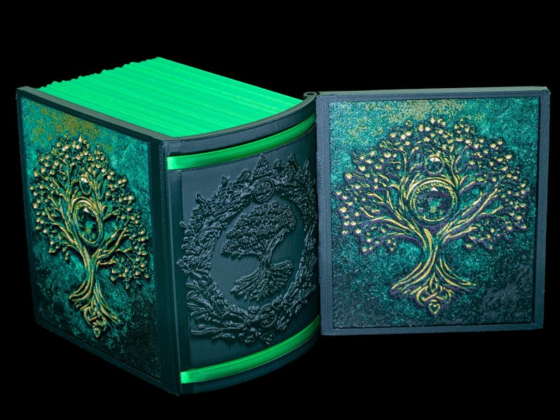 Mox Emerald Tome Deck Box * Green Book of Spells * Commander * MTG ...