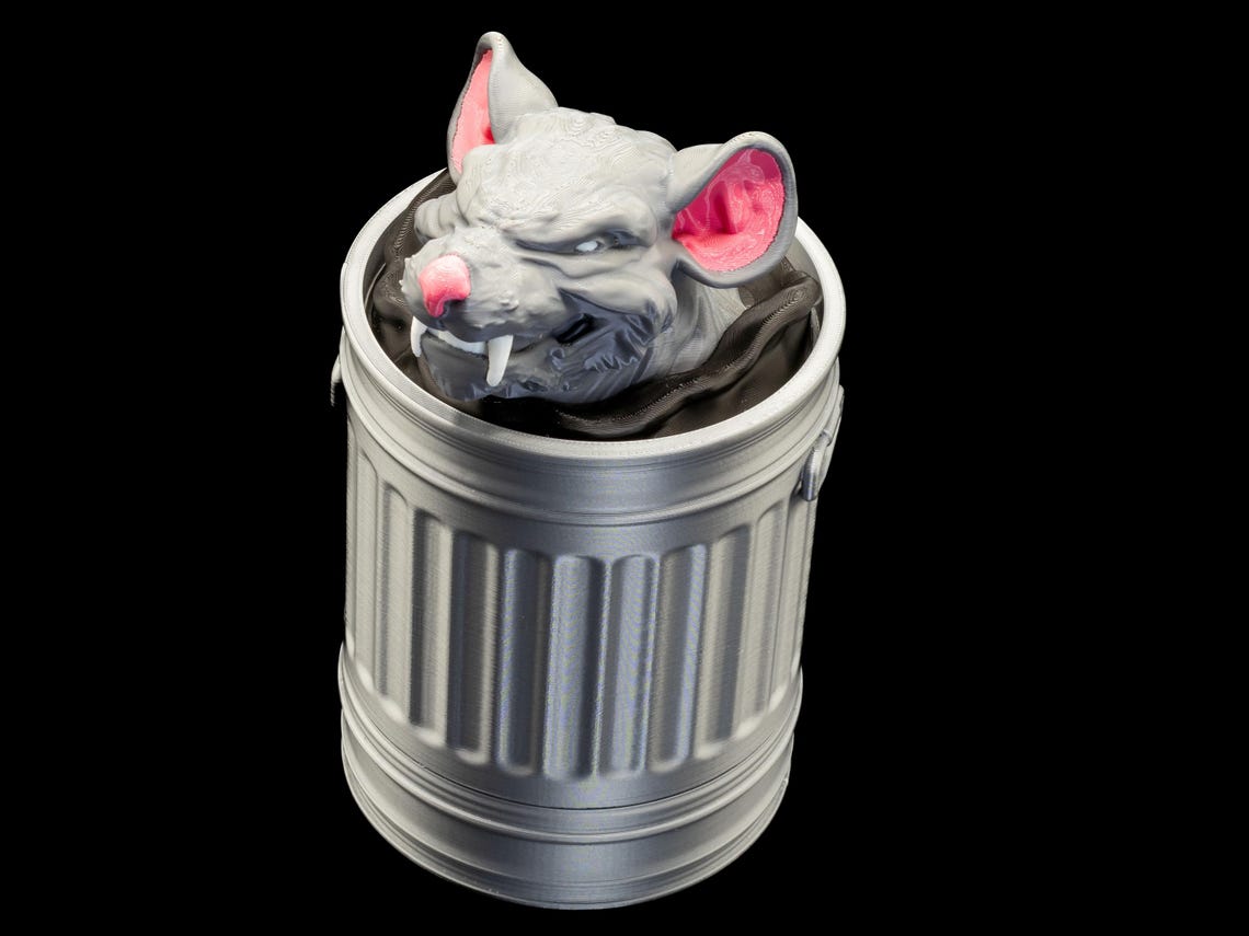 Rat Commander Deck Box Garbage Can | Fits 100+ Double Sleeved MTG Cards ...