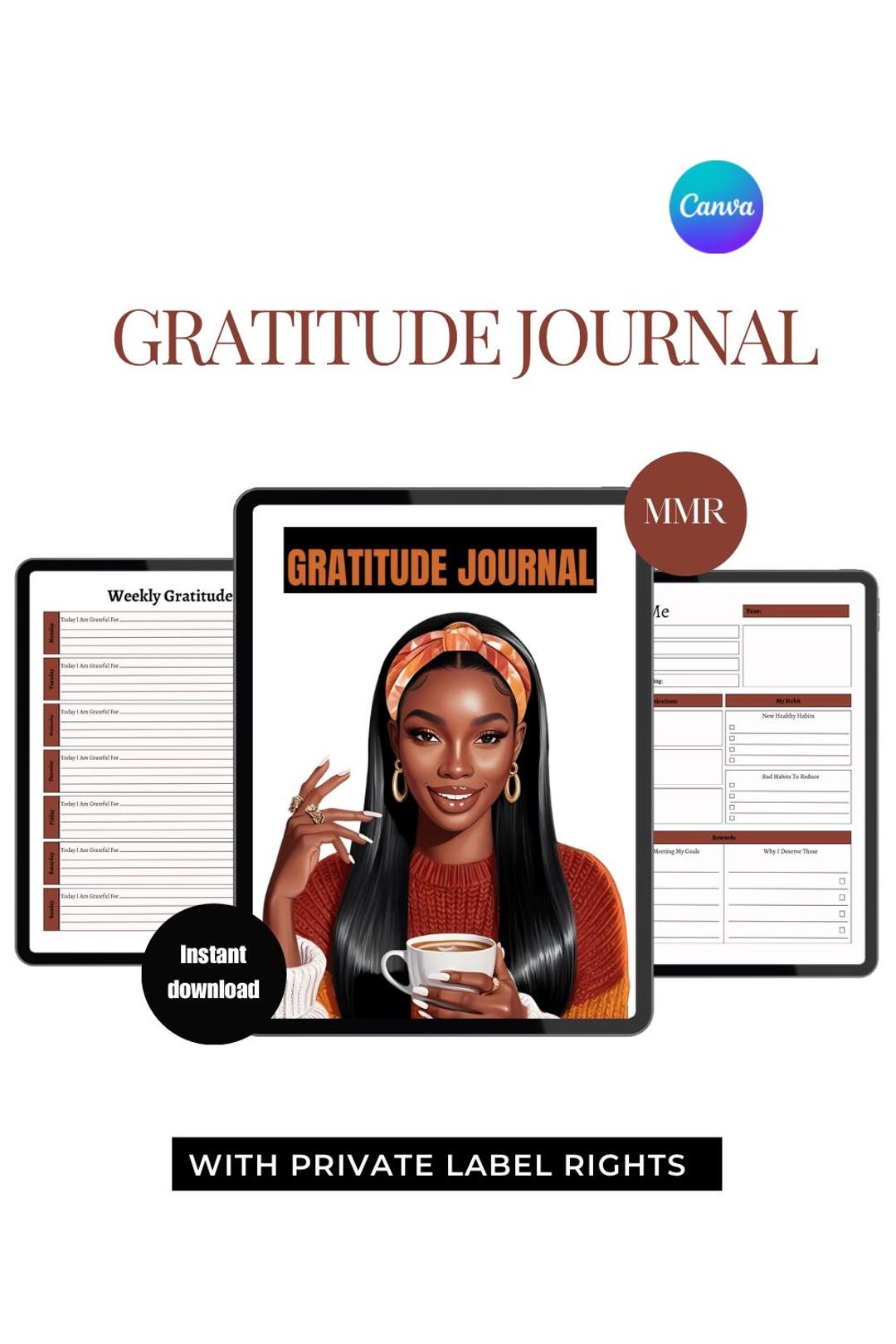 Digital Gratitude Journal, Mindfulness, Gratitude Journal, PLR Resell ...