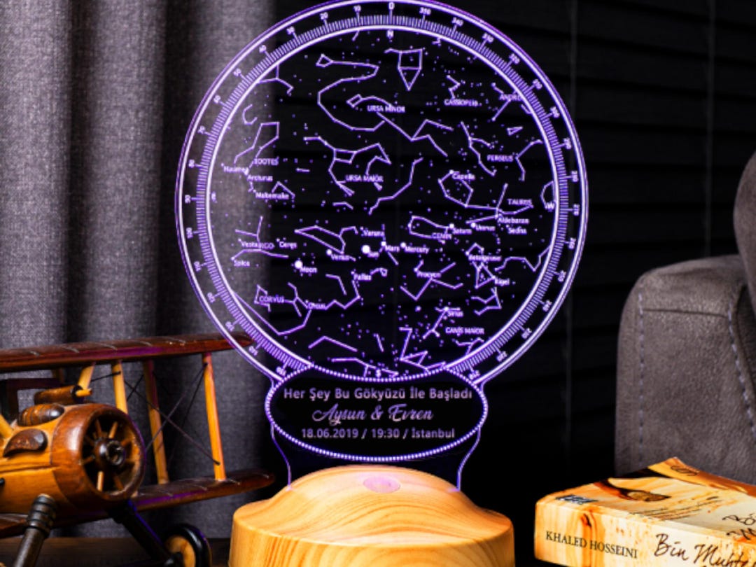 Personalized Star Map LED Lamp, Custom Astrology Chart, Unique Zodiac ...
