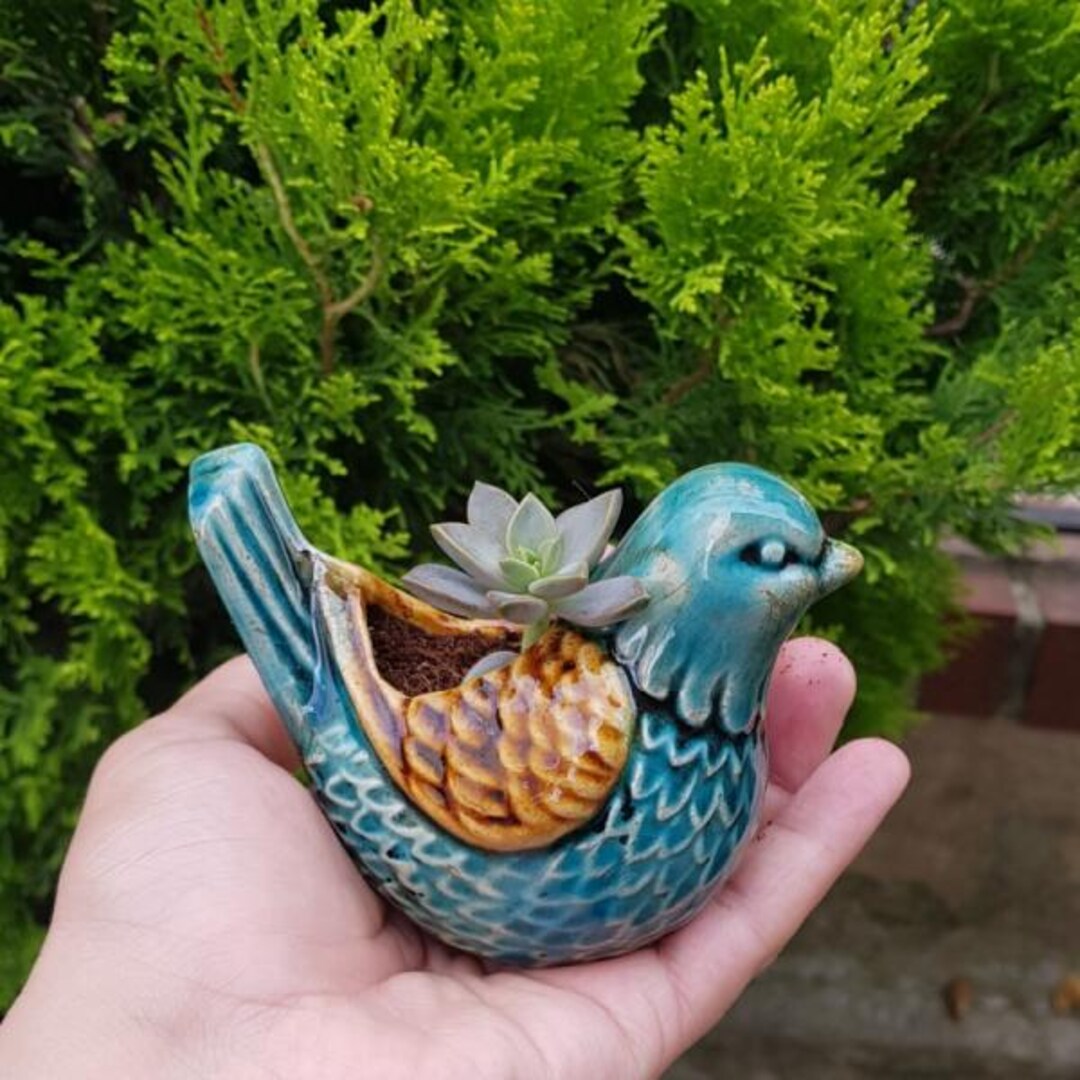 Handmade Ceramic Bird Planters Set Double Fired, Custom Order, Unique ...