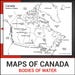 Printable Maps of Canada | Learn Bodies of Water | Label and Identify ...