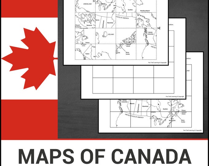 Canada Printable Map Kids Learning Puzzle Busy Book Binder Activity ...