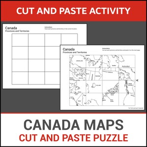 Printable Cut & Paste Puzzle Canada Maps | Learn Provinces and ...