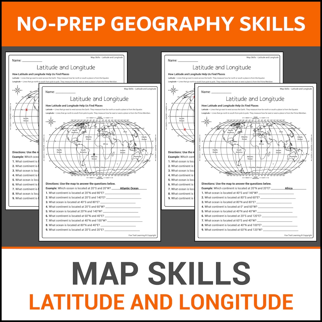 Map Skills | World Map | Latitude and Longitude | Locate, Identify and ...
