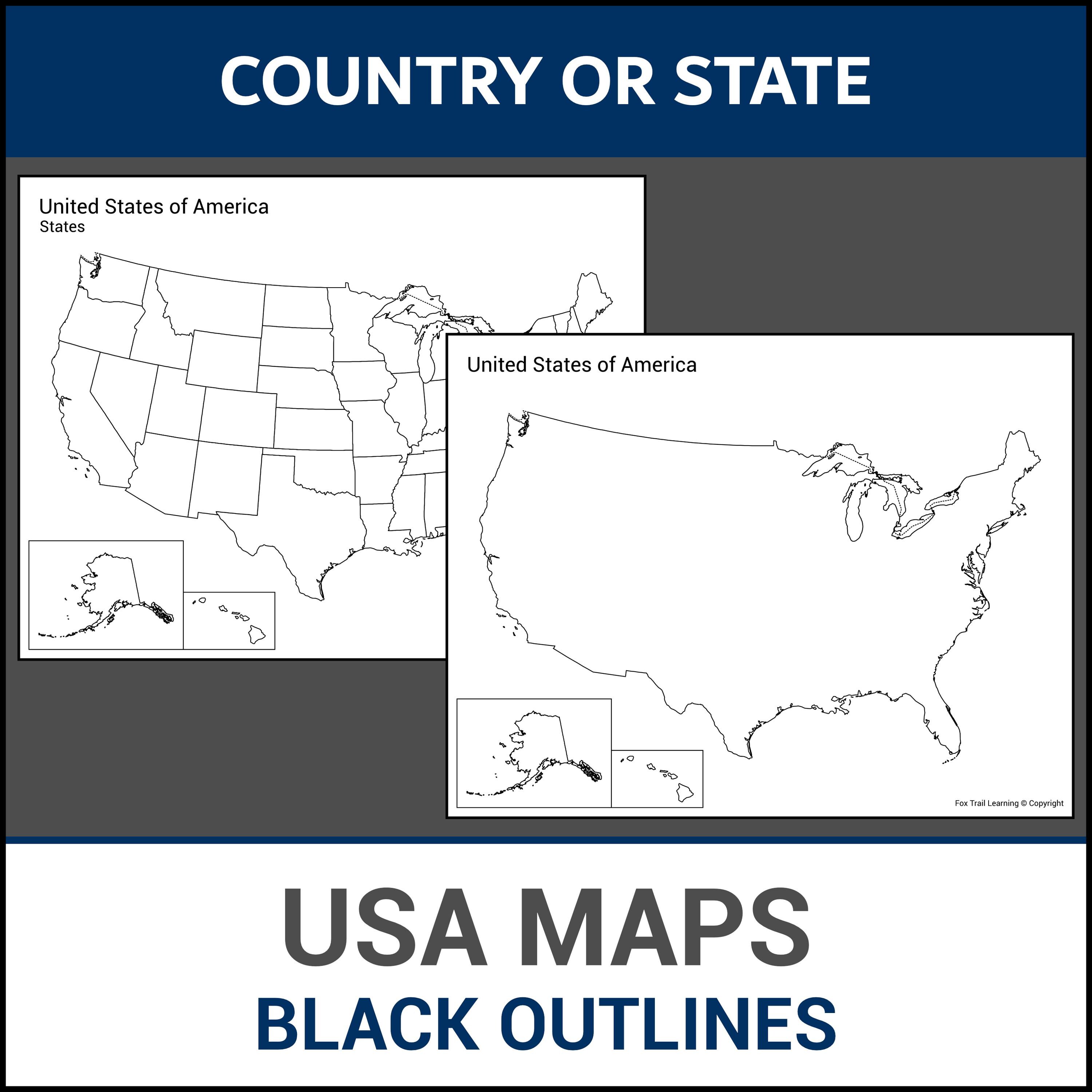 Printable Blank USA Maps | States | Label and Identify | Geography ...
