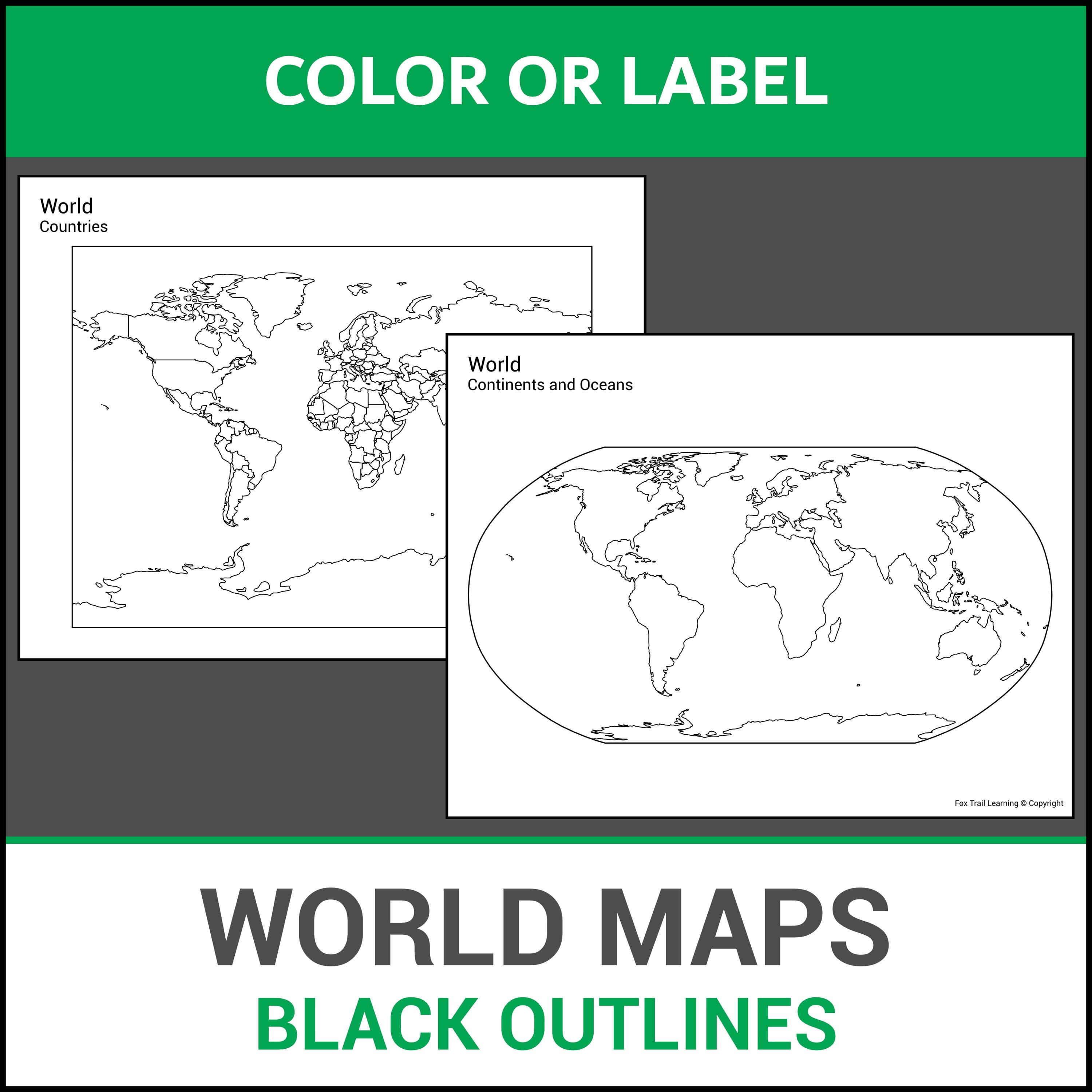 Printable Blank World Maps | Continents and Countries | Label and ...
