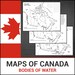 Printable Maps of Canada | Learn Bodies of Water | Label and Identify ...
