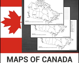 Printable Maps of Canada | Learn Bodies of Water | Label and Identify ...