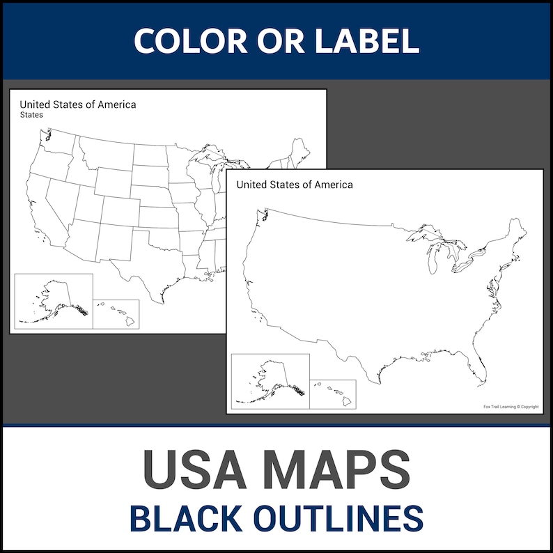 Printable Blank USA Maps | States | Label and Identify | Geography ...