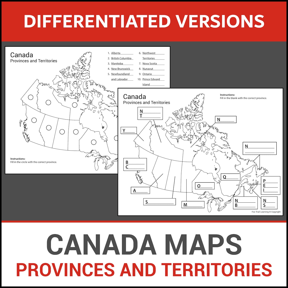 Printable Canada Maps | Learn Provinces & Territories | Label and ...