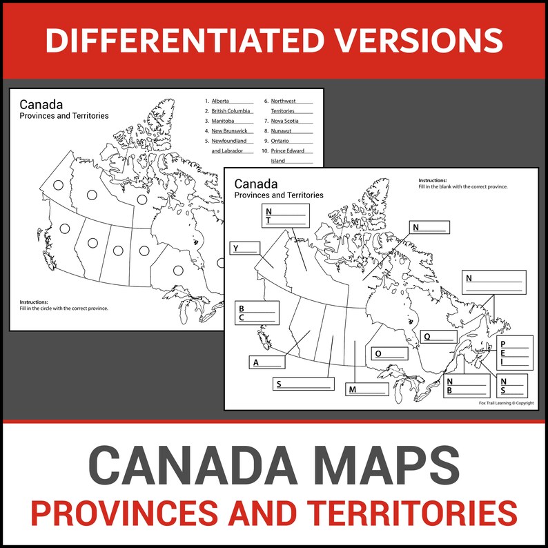 Printable Canada Maps | Learn Provinces & Territories | Label and ...