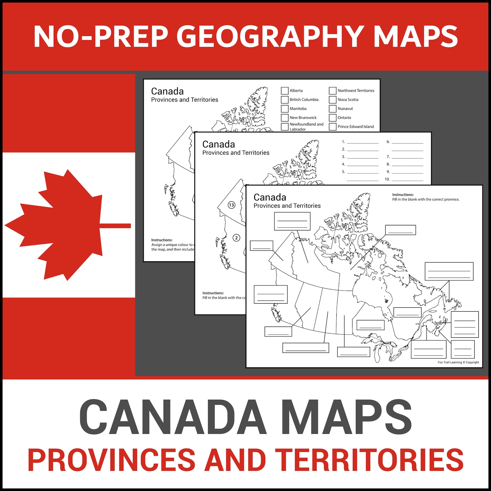 Printable Canada Maps | Learn Provinces & Territories | Label and ...