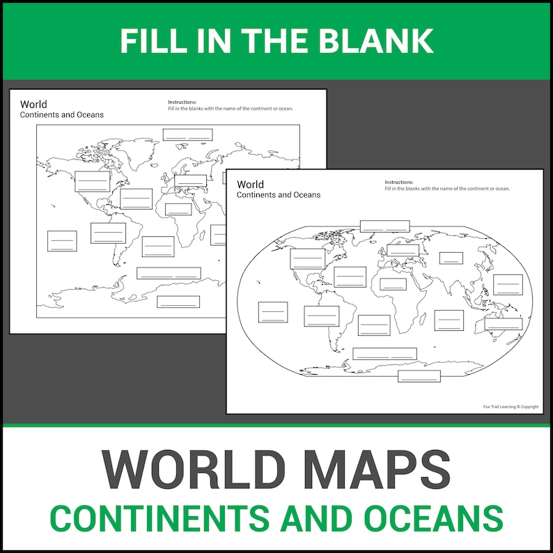 Printable World Maps | Learn Continents and Oceans | Geography Lesson ...