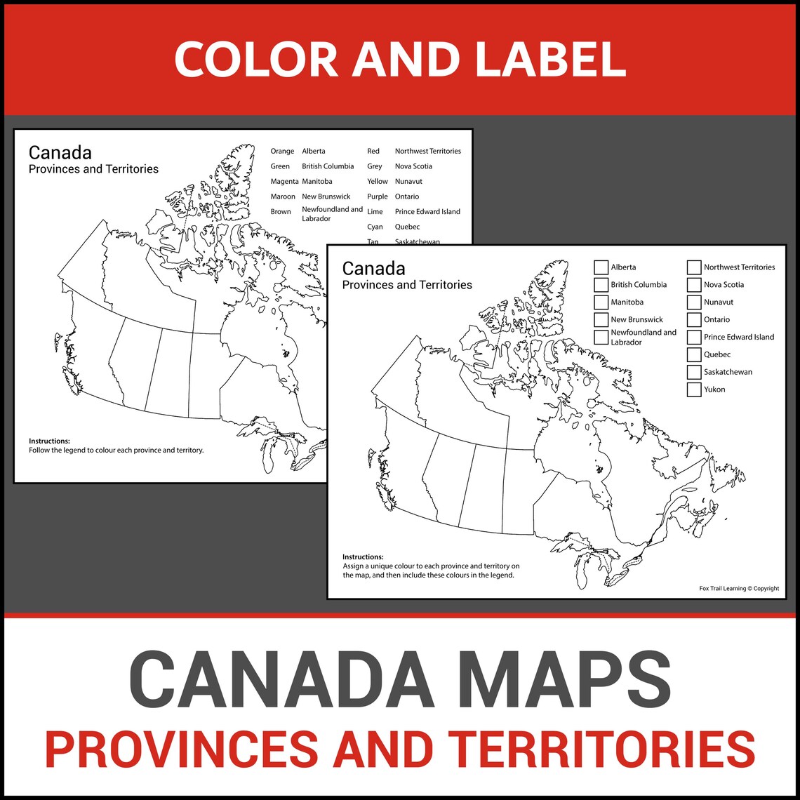 Printable Canada Maps | Learn Provinces & Territories | Label and ...