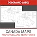 Printable Canada Maps | Learn Provinces & Territories | Label and ...