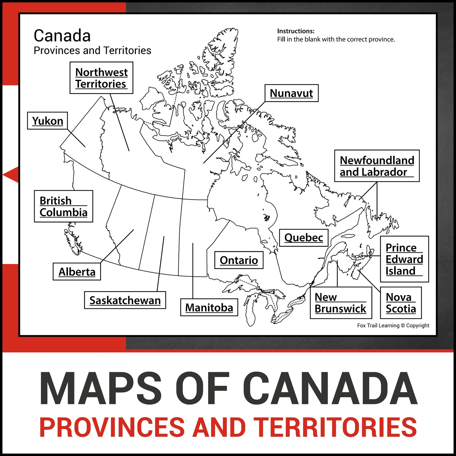 Printable Maps of Canada | Learn Provinces & Territories | Label and ...