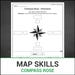 Map Skills Compass Rose Cardinal and Intermediate Directions Cut and ...