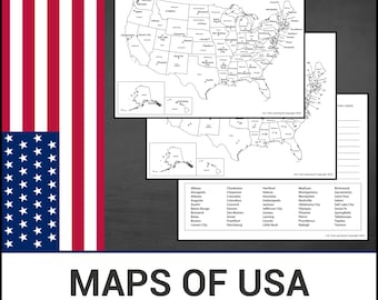 Printable Maps of the USA | Learn States and Statehood | Label and ...
