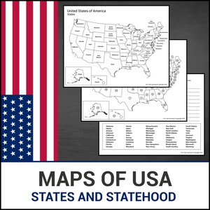 Printable Maps of the USA | Learn States and Statehood | Label and ...