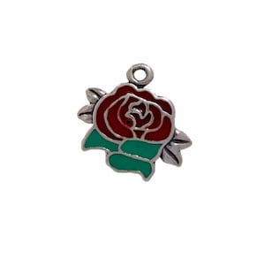 Red Rose Charm - Etsy