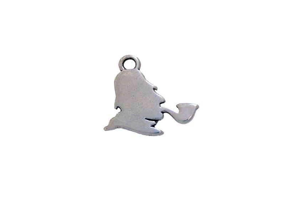 Sherlock Holmes Sterling Silver | Silhouette Charm | Sleuth Jewelry ...