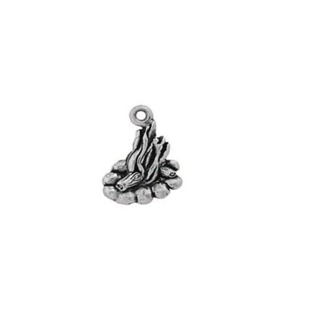Sterling Silver Campfire Charm | Camping Souvenirs | Made in USA - Etsy