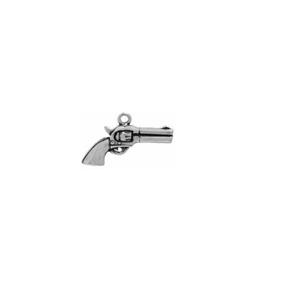 Revolver Charm Sterling Silver, Gun Charm, Revolver Jewelry - Etsy