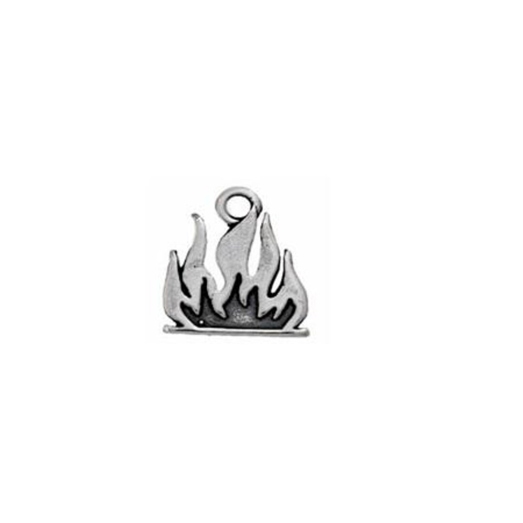 Campfire Charm Sterling Silver | Roaring Charm | Fire Jewelry | Made in ...