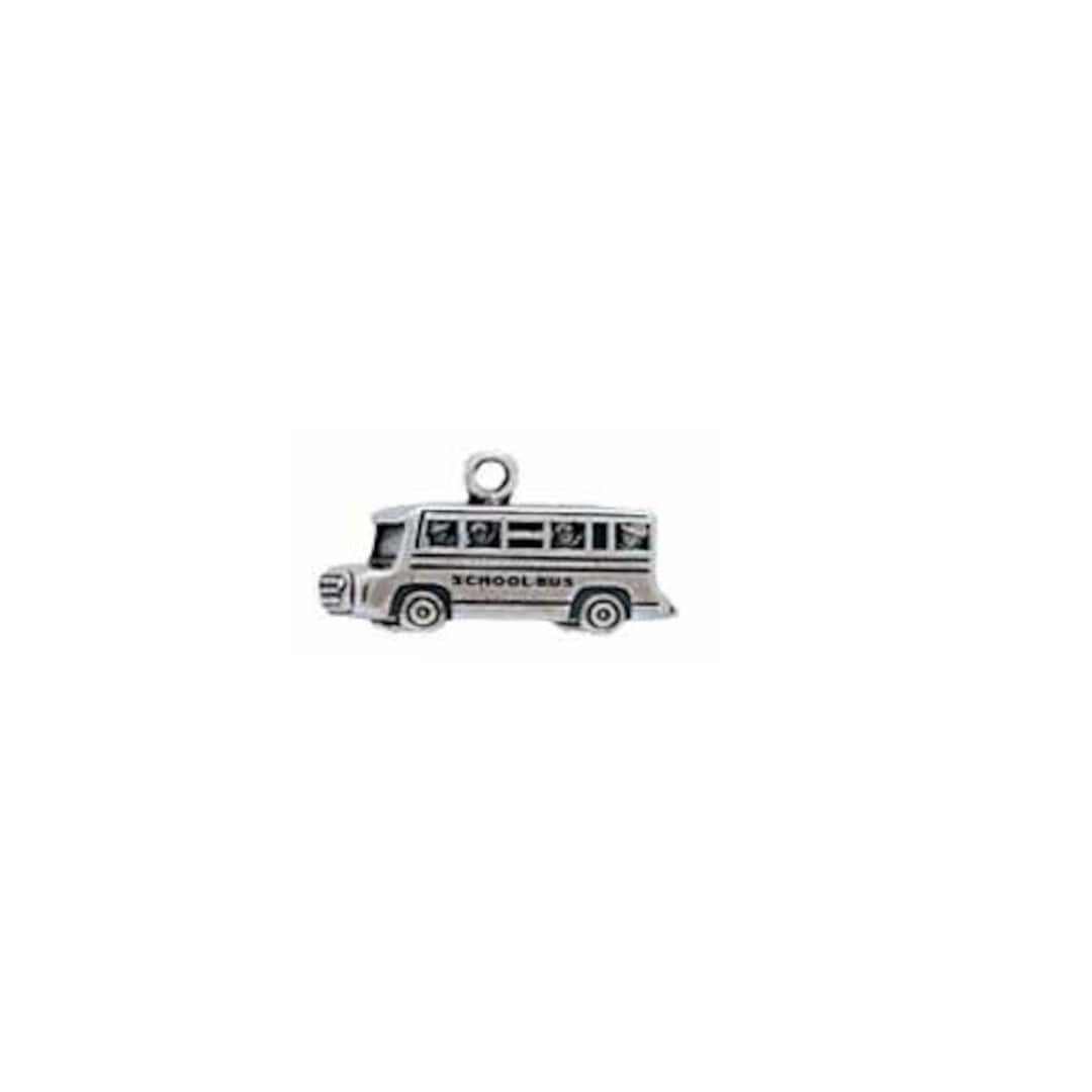 School Bus Charm Sterling Silver, Bus Charm, Transportation Jewelry - Etsy