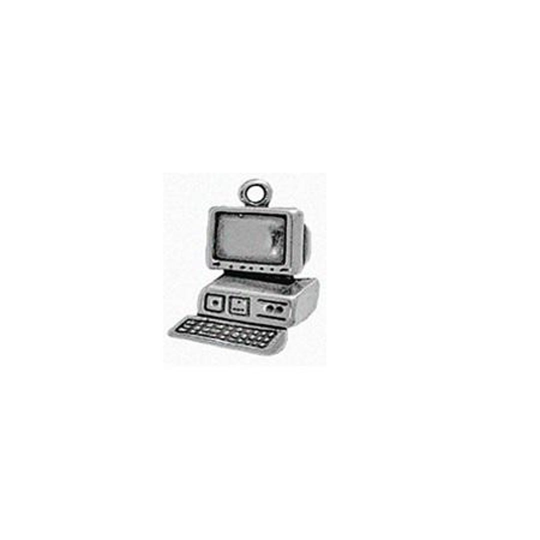 Computer Charm Sterling Silver | Computer Jewelry | Tech Jewelry - Etsy