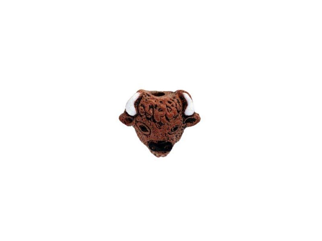 Buffalo Head Beads Hand Painted, Wild Life Jewelry, Bison Beads - Etsy