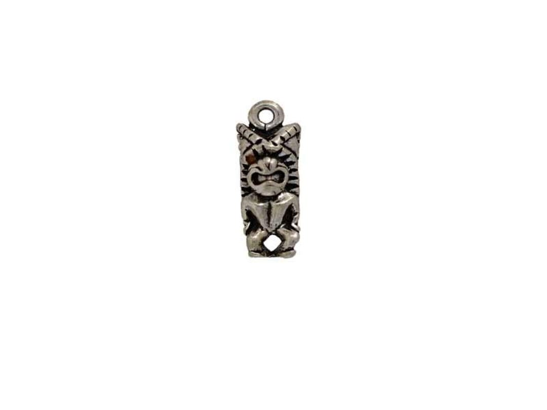 Tiki Charm Sterling Silver | Tiki God Lono Charm | Tiki Deity Jewelry ...