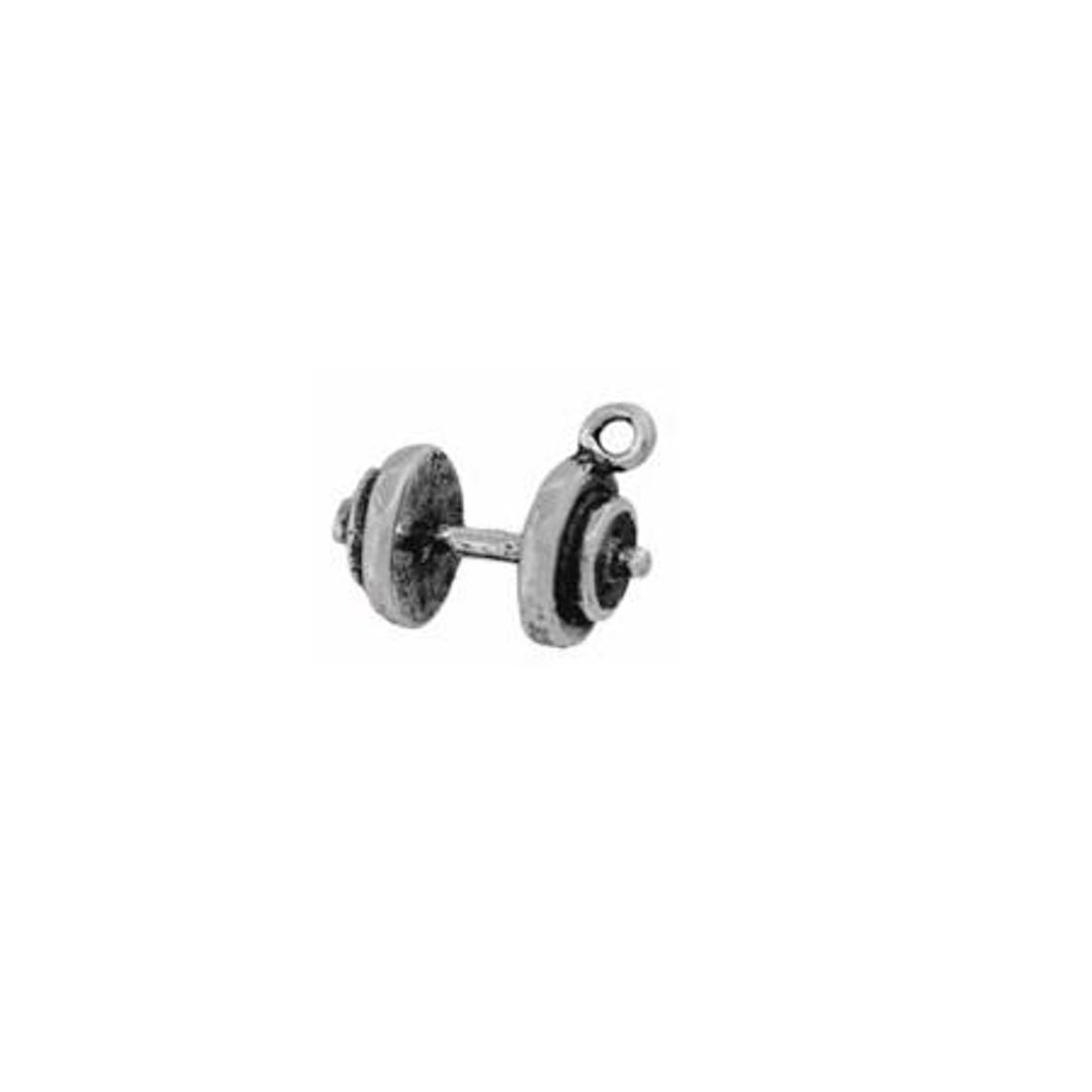 Dumbbell Charm Sterling Silver | Barbell Charm | Made in USA - Etsy